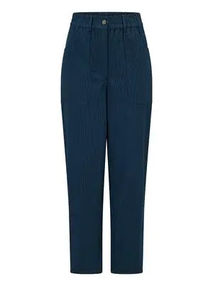 SUGARHILL BRIGHTON Rowan Cotton Trousers Black Teal Stripe - Blue