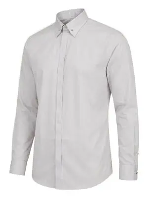 RON TOMSON Collar Pin Hidden Placket Dress Shirt - Grey