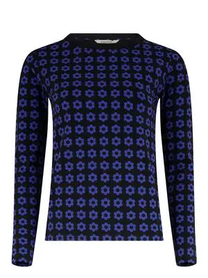 SUGARHILL BRIGHTON Josie Jersey Top Blue Floral - Black