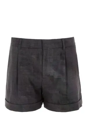 Moschino Pleated Logo-tape Shorts - Grey