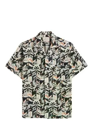Portuguese Flannel Abstract-print Short-sleeve Shirt - Neutrals