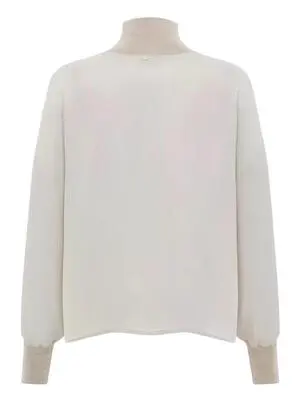 LORENA ANTONIAZZI Contrast-trim Long-sleeve Top