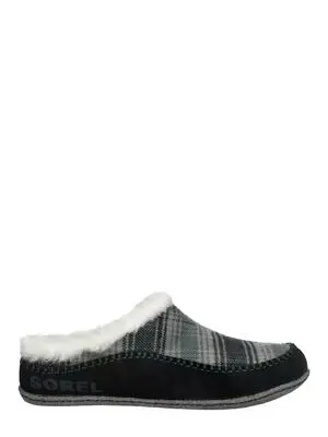Sorel Lanner Ridge Check-pattern Fleece-lined Slippers - Grey