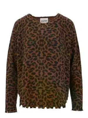 KUJTEN Melah Leopard-print Sweater - Brown