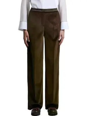 PESERICO Stretch-velvet Straight-leg Trousers