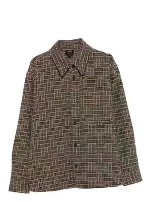 A.p.c. Checked Wool-blend Shirt - Red