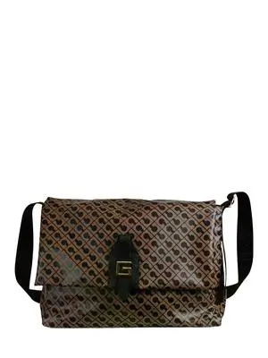 GHERARDINI Large Softy Logo-print Buckle-fastening Shoulder Bag Brown