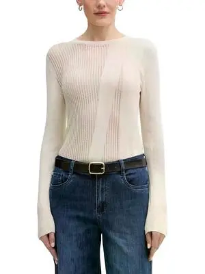 SISLEY Ribbed Ladder-stitch Sweater