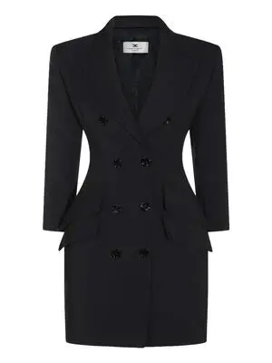 Elisabetta Franchi Blazer Shape Short Dress - Black