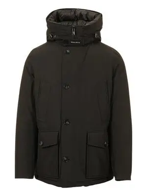 Woolrich Button-up Hooded Coat - Black