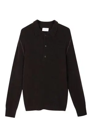 DIANA STUDIO Bouclé Polo In Merino Wool Blend - Grey