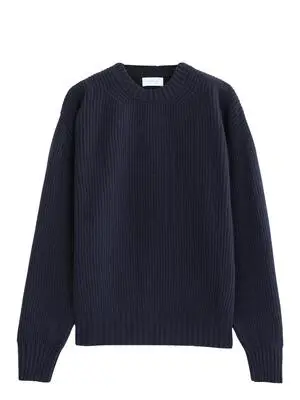 DIANA STUDIO Crew-neck Sweater In Pure English Rib Wool - Blue