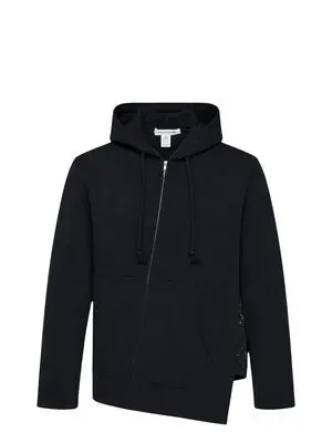 Comme Des Garçons Asymmetric Paint-splatter Hoodie - Black