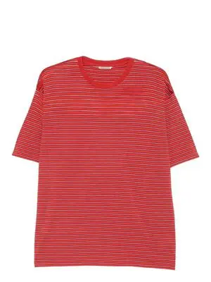 Auralee Wool Striped T-shirt - Red
