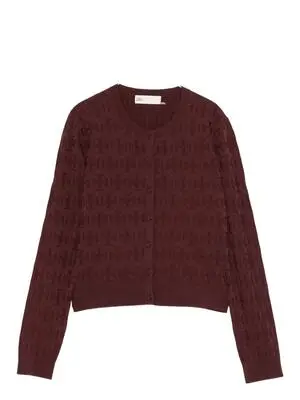 Tory Burch Crewneck Cardigan By - Brown
