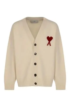 AMI Paris Merino's Wool Sweather - Beige
