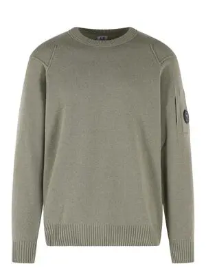 C.P. COMPANY Lens Crewneck Knitted Jumper - Grey
