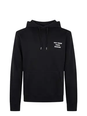 Drole De Monsieur Not From Paris Madame Slogan Hoodie - Grey