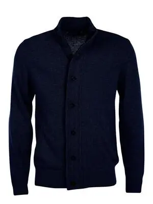 Barbour Wool Zip Through Sweather - Blue