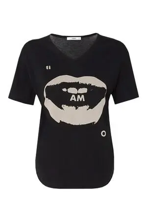 Fendi Ti Amo Print Cotton T-shirt - Black