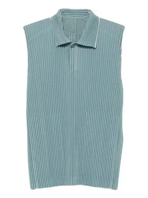 Issey Miyake Pleated Vest By - Blue