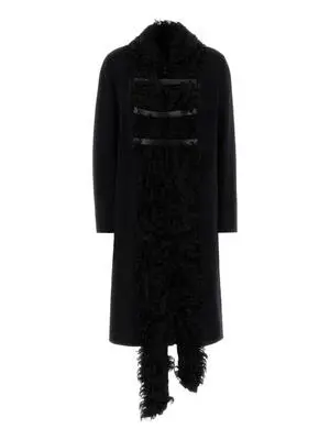 Fendi Wool Shearling Coat - Black