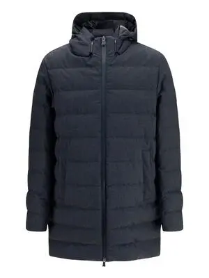 Herno Quilted Hooded Coat - Grey