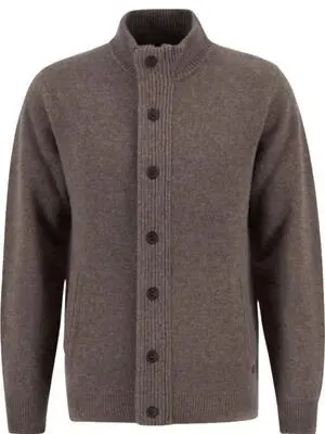 Barbour Stand Collar Cardigan - Brown