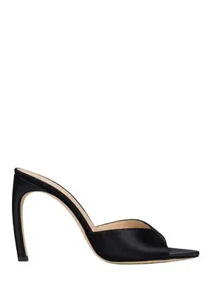 Victoria Beckham Harlow Open Toe Mule 100 Satin Black