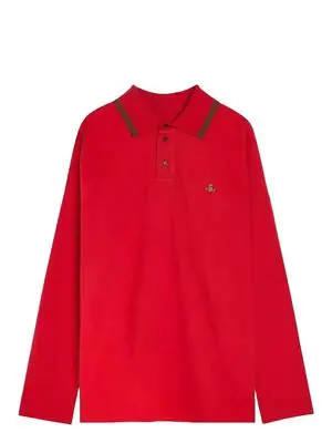 VIVIENNE WESTWOOD Cotton Long-sleeve Polo Shirt - Red