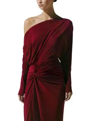 BAOBAB Onda Knot-detail Maxi Dress Red