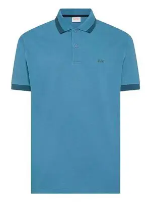 SUN 68 Logo-embroidered Piqué Polo Shirt - Blue