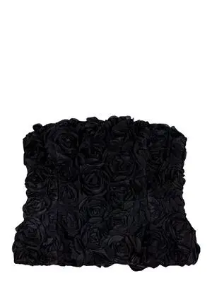 Maje Floral-applique Strapless Top - Black