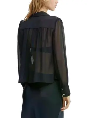 MORGAN Pleated Buttoned Blouse - Blue