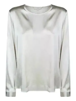 Antonelli Firenze Satin-finish Long-sleeve T-shirt - Neutrals