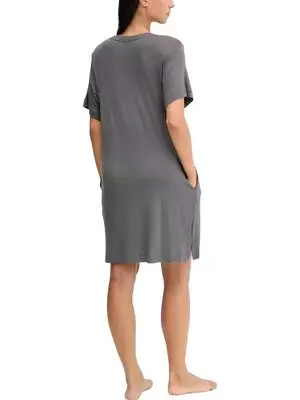 Dkny Logo-print Short-sleeve Nightdress - Grey