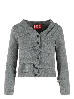 DIESEL® M-ava Cardigan In Beige Wool - Gray