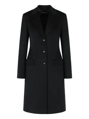 Dolce & Gabbana Single-breasted Wool Coat - Black
