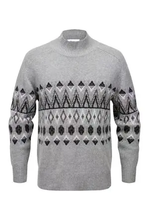 FTC Fair Isle-knit Mock-neck Sweater