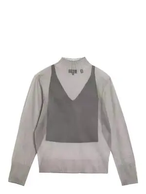TED BAKER LONDON Taylaw Sheer Funnel-neck Knitted Top