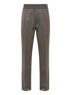 Brioni Asolo Drawstring Wool Trousers - Brown