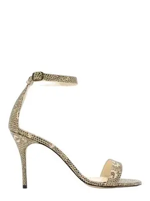 Manolo Blahnik Chaos Snakeskin-effect Leather Sandals - Neutrals