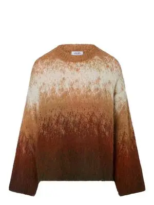 LIU JO Brushed Wool Jacquard-knit Sweater