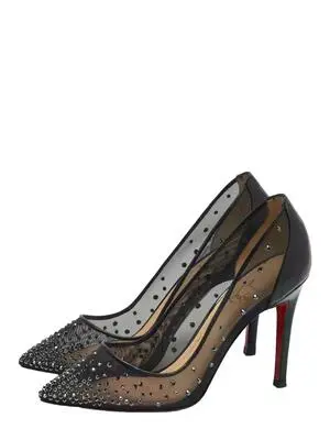 CHRISTIAN LOUBOUTIN Follies Strass Mesh Pumps - Black