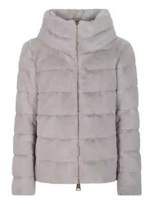 Herno Quilted Faux-fur Jacket Grey