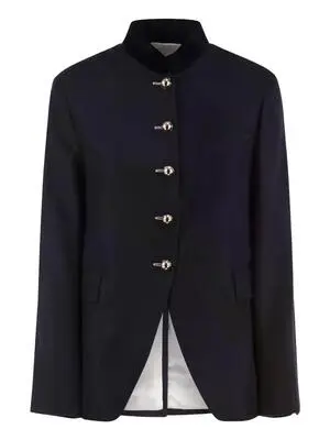 FAY Velvet-collar Blazer - Blue