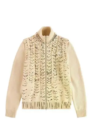 MAISON MARGIELA Ink-print Zipped Cardigan - Neutrals
