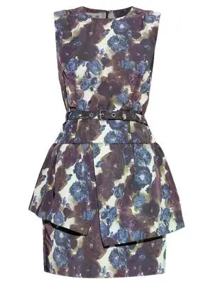 Baum Und Pferdgarten Anesa Floral-print Belted Mini Dress - Purple