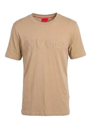 Hugo Man T-shirt White Size S Cotton Sand