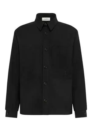 LANEUS Boxy-fit Pocket-detail Shirt - Black